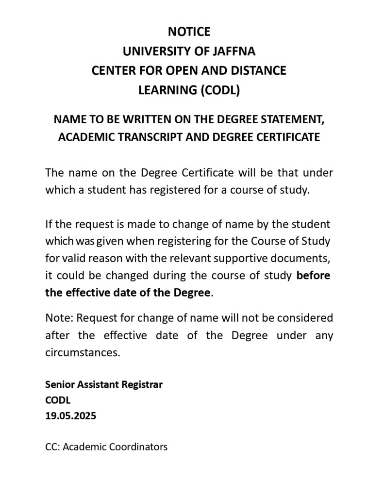 NAME TO BE WRITTEN ON THE DEGREE STATEMENT, ACADEMIC TRANSCRIPT AND ...